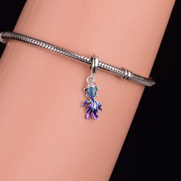 Pearlescent Fish Dangle Charm | CZ EN
