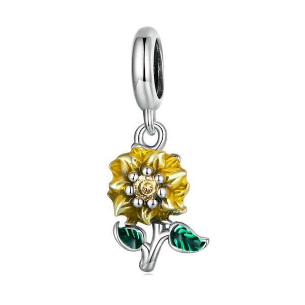 Petite Sunflower Dangle Charm | CZ EN