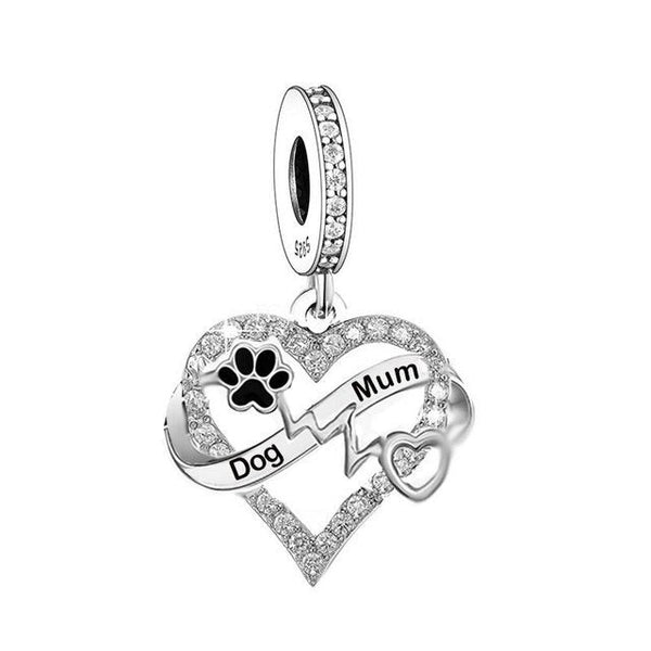 "Dog Mum" Dangle Charm | CZ EN